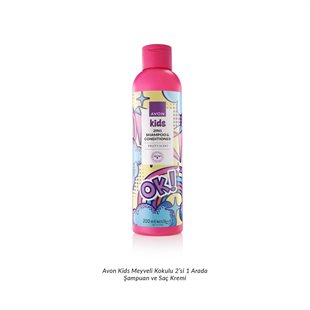 Avon Kids Fruity Çocuklar için 2'si 1 Arada Şampuan ve Saç Kremi 200ml